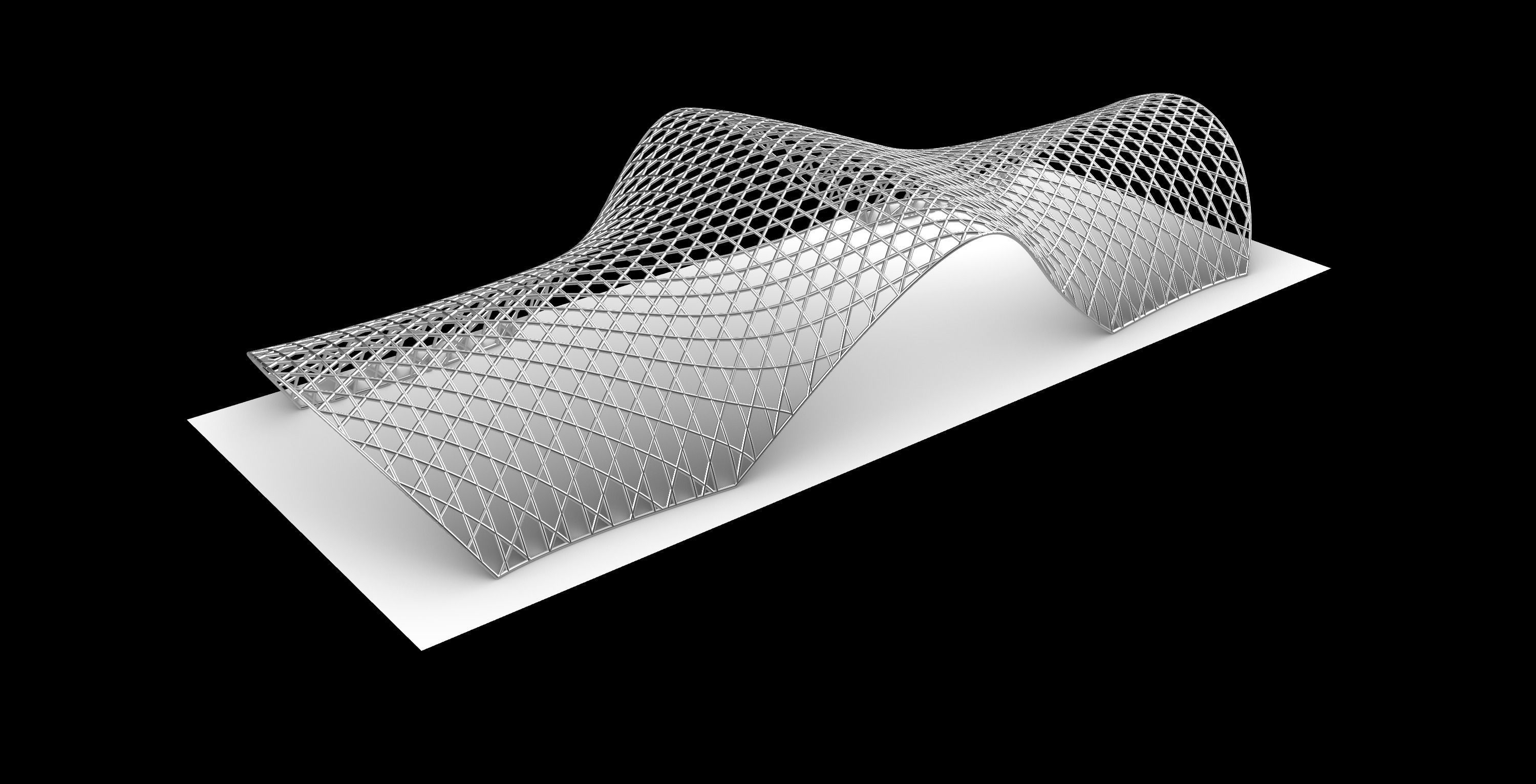 Pavilion Triangulated Wireframe Architecture Parametric v5 3D model ...