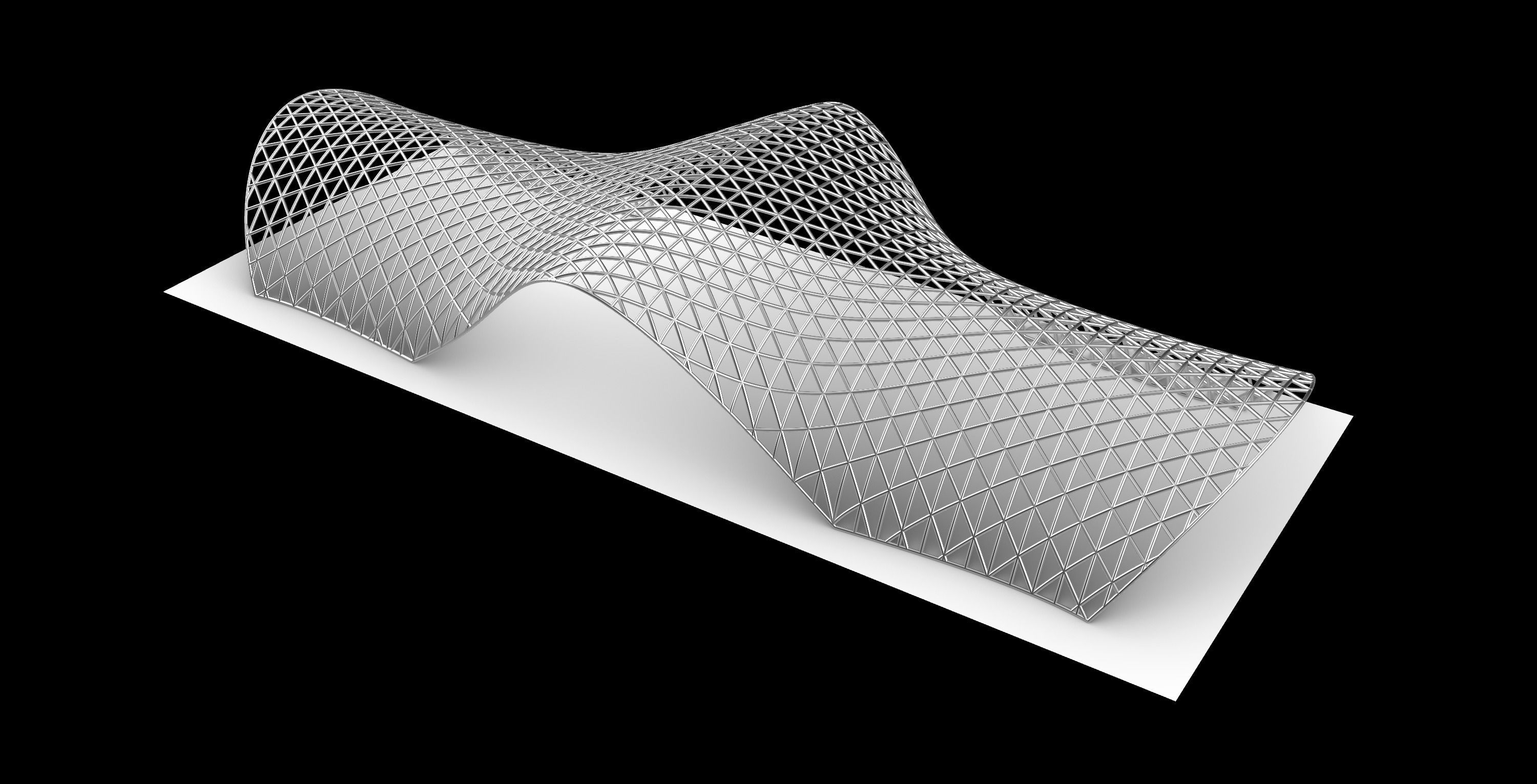 Pavilion Triangulated Wireframe Architecture Parametric v6 3D model ...