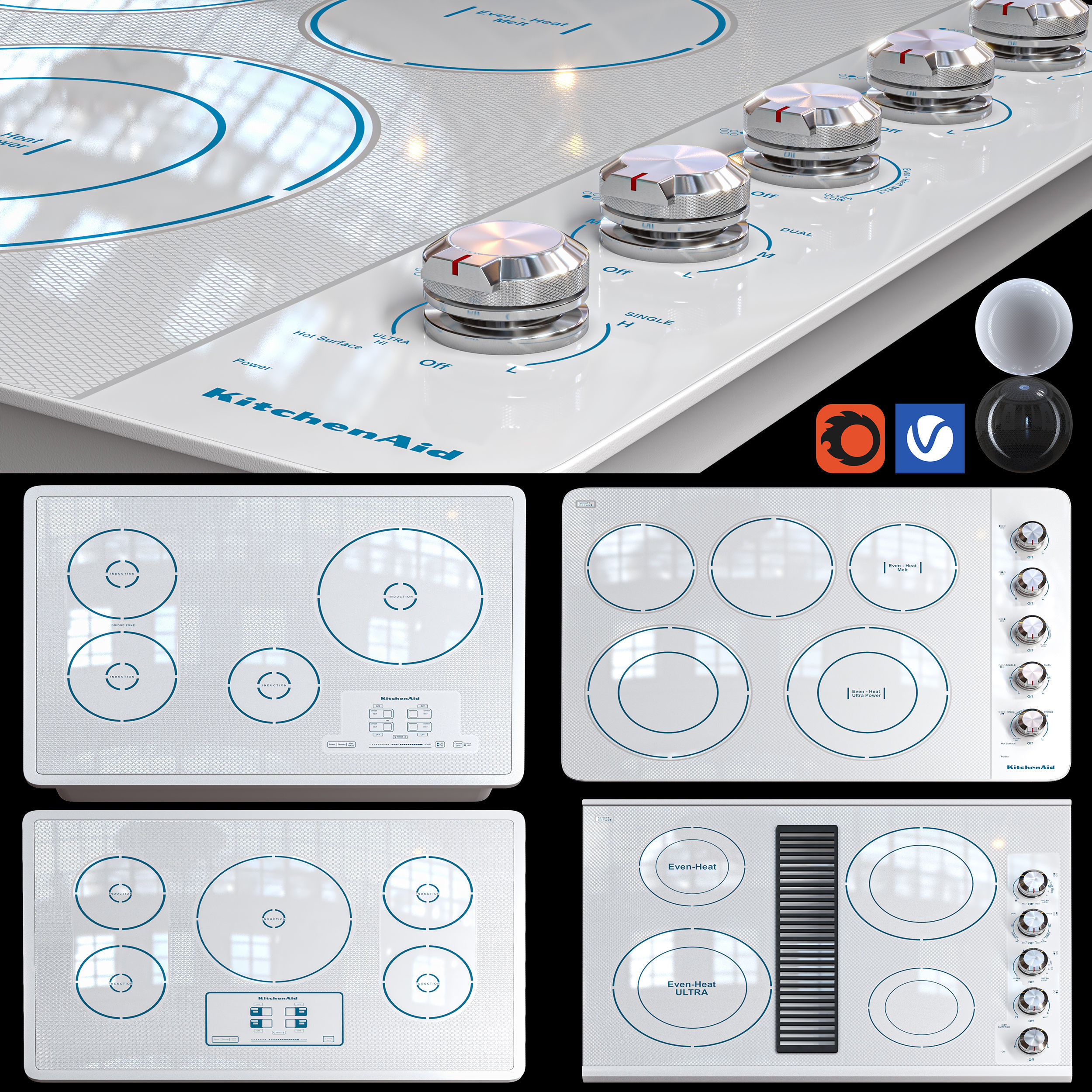 kitchenaid Induction Cooktop 3D model | CGTrader
