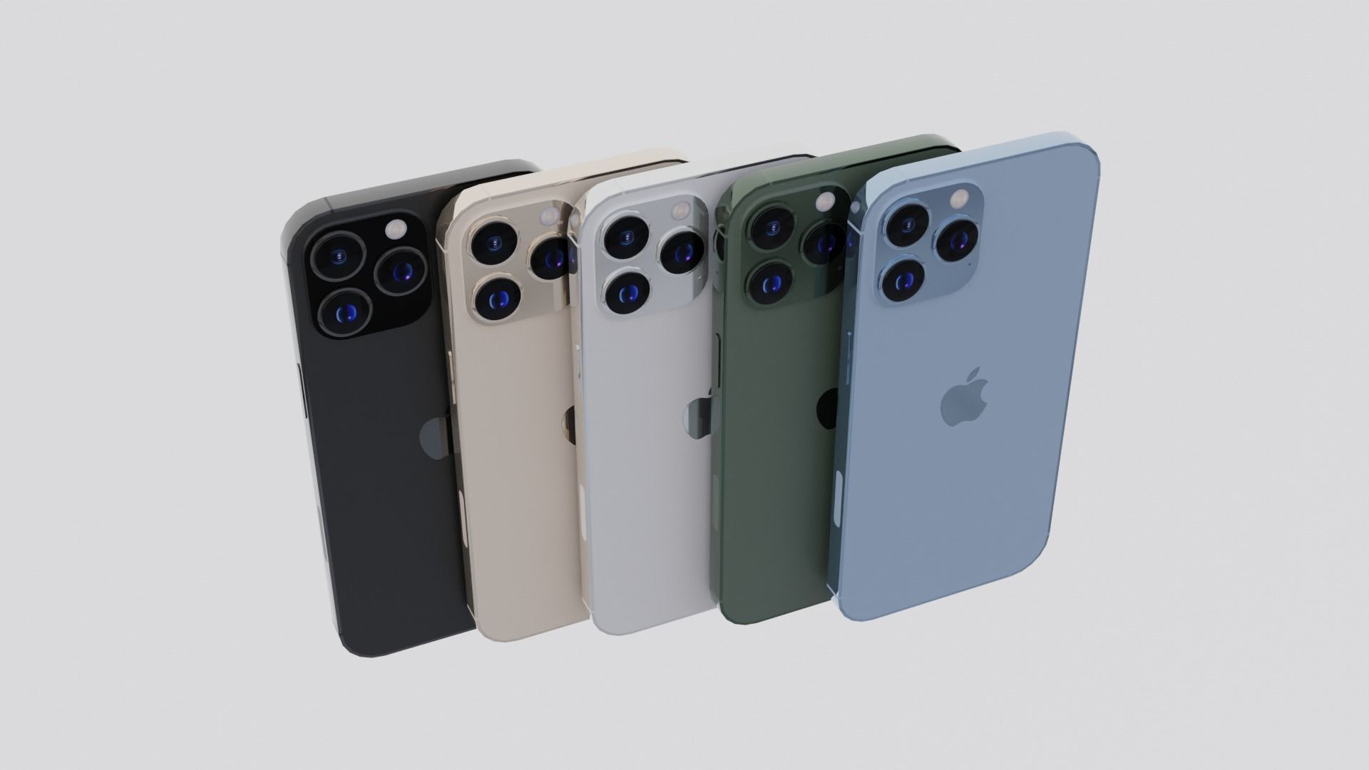 3D model All Iphone 13 Pro Models with colors - 4K texture sets VR / AR ...