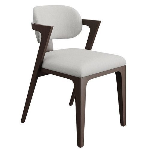 West elm Adam Court Upholstered Dining Chair 3D model | CGTrader