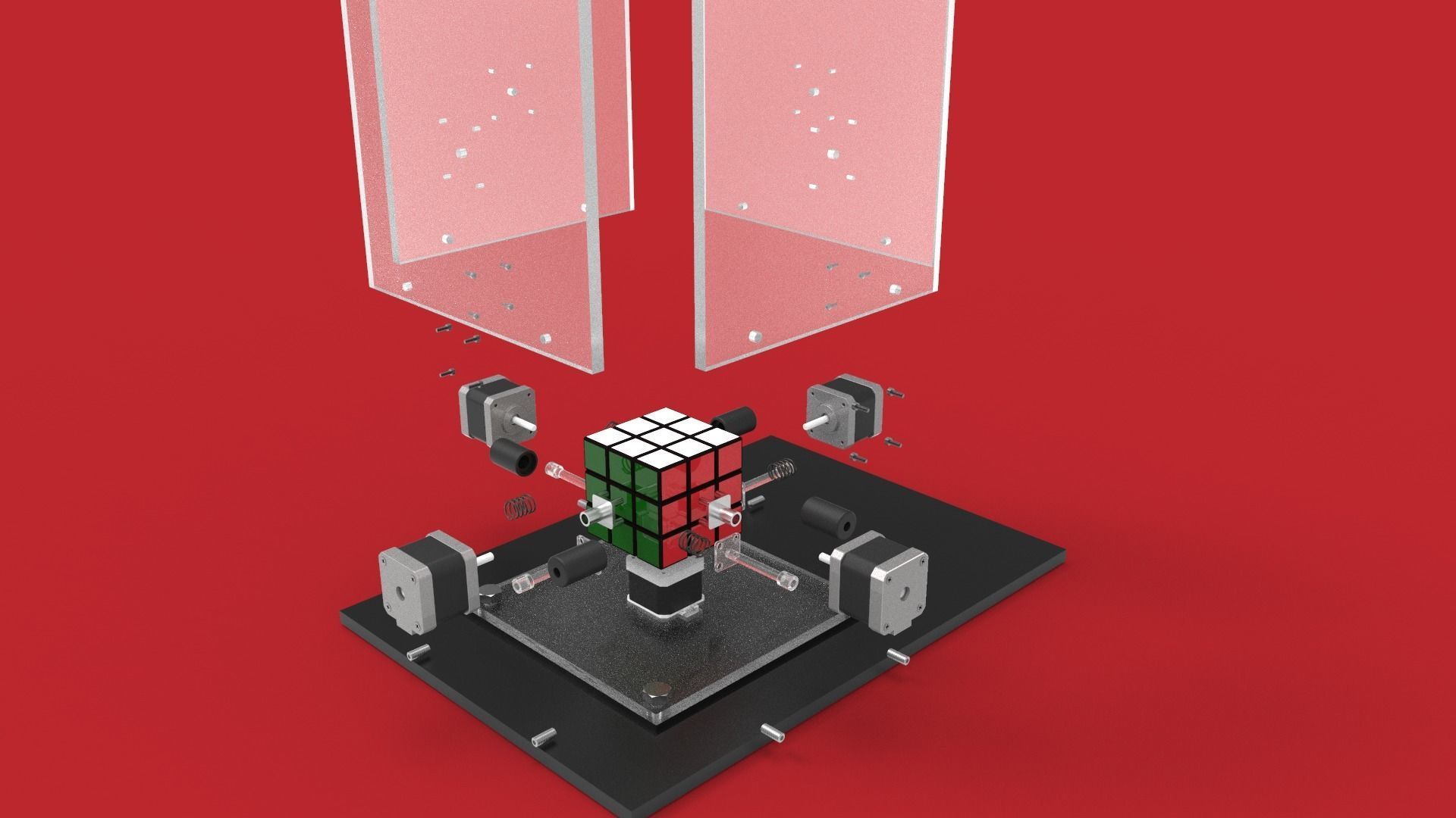 Rubiks Cube solving robot full detailed CAD 3D model 3D printable | CGTrader