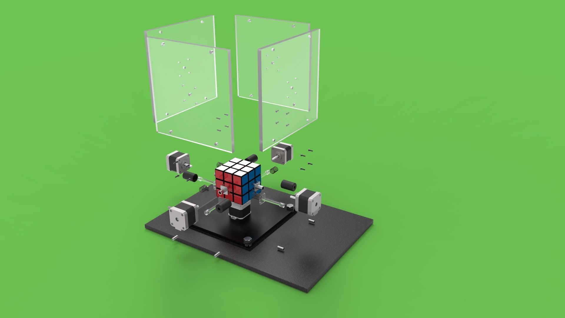 Rubiks Cube Solving Robot Full Detailed Cad 3d Model 3d Printable Cgtrader 
