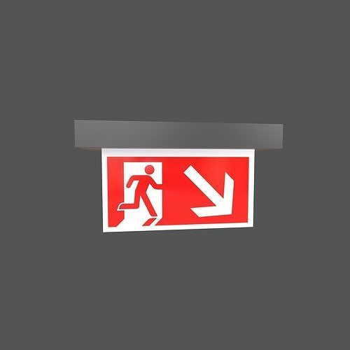 3D model Exit Sign v1 011 VR / AR / low-poly | CGTrader