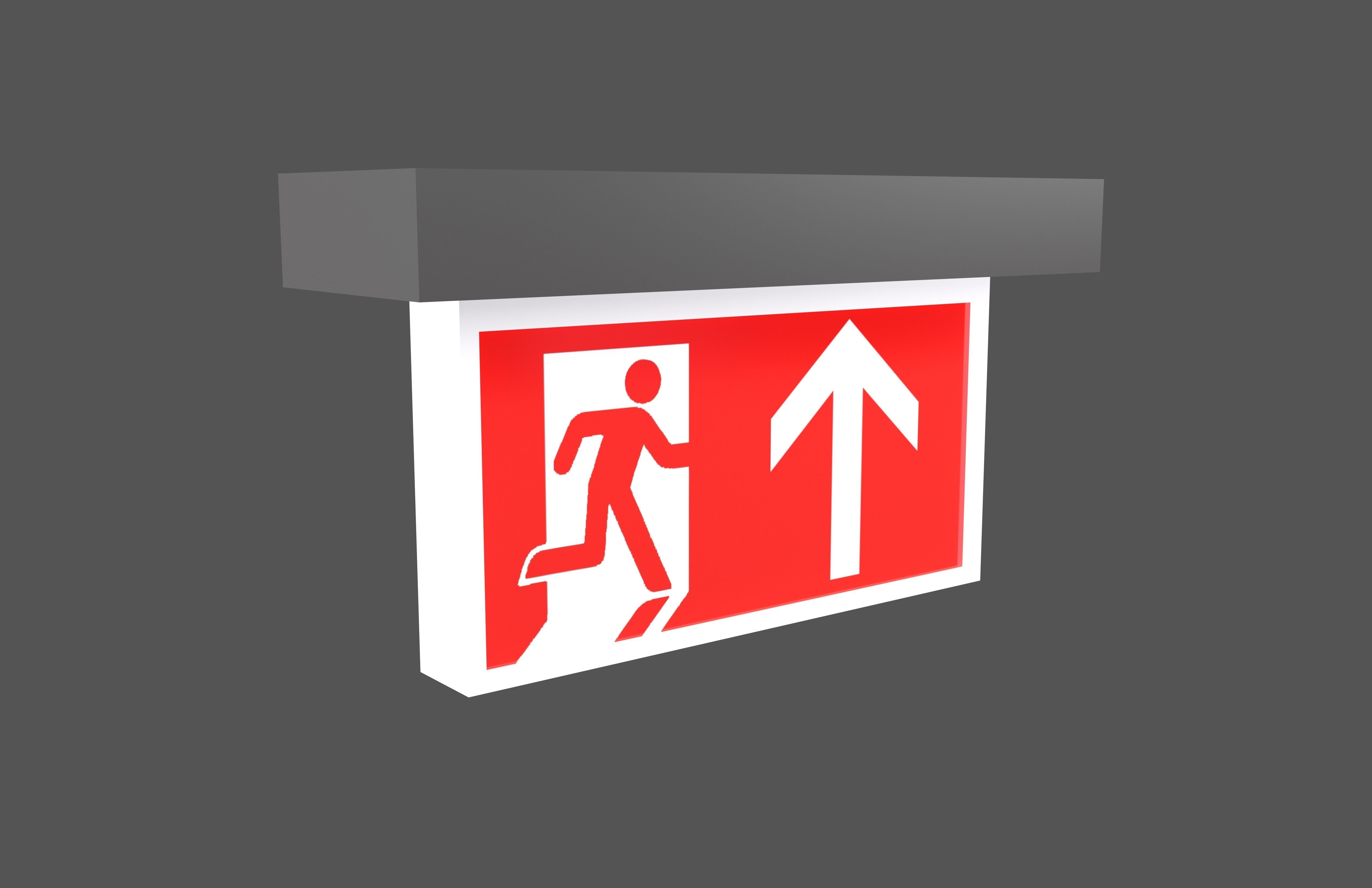 3D model Exit Sign v1 016 VR / AR / low-poly | CGTrader