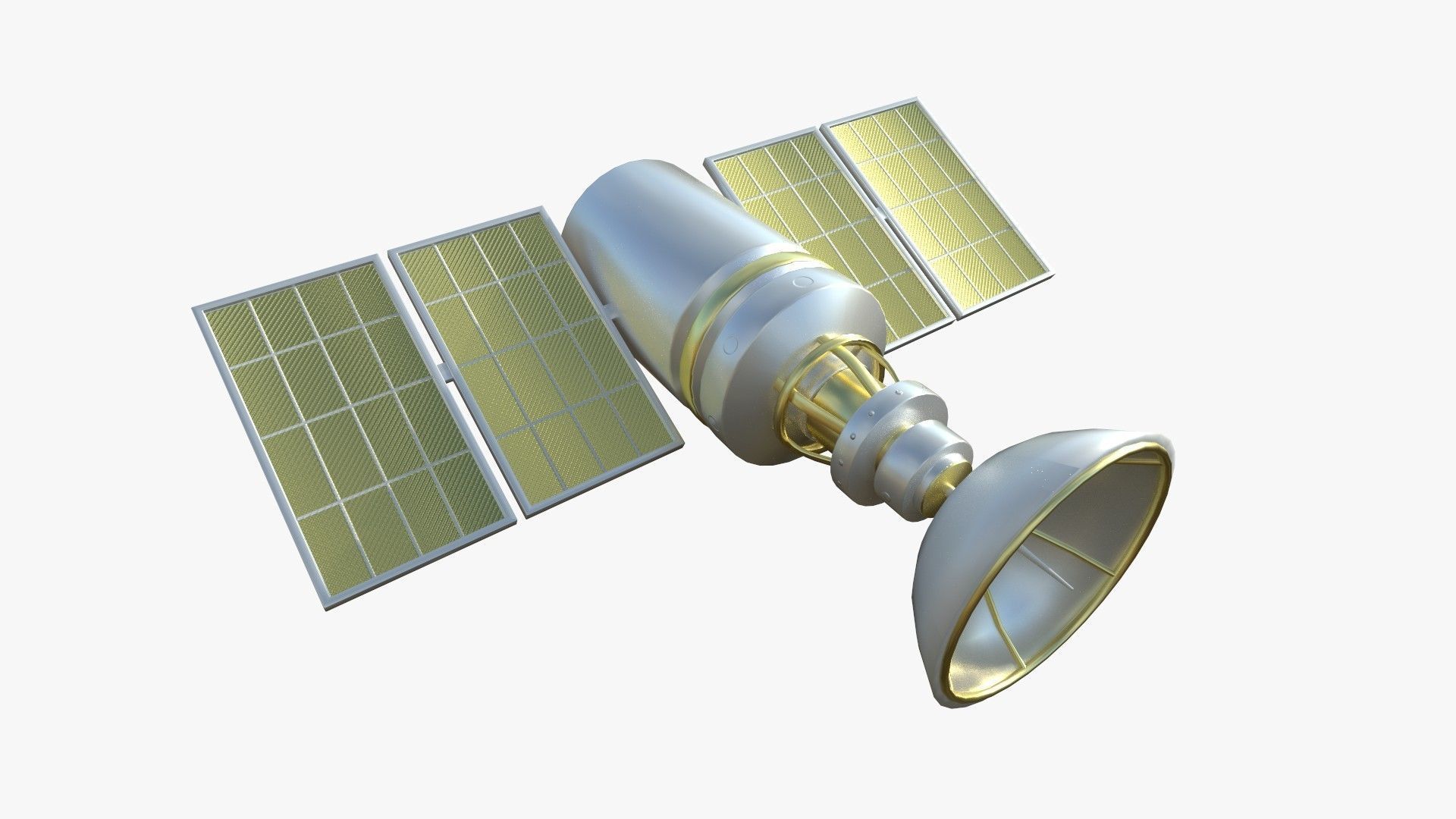 3D model Satellite D02 Gold - SciFi Space Design VR / AR / low-poly ...