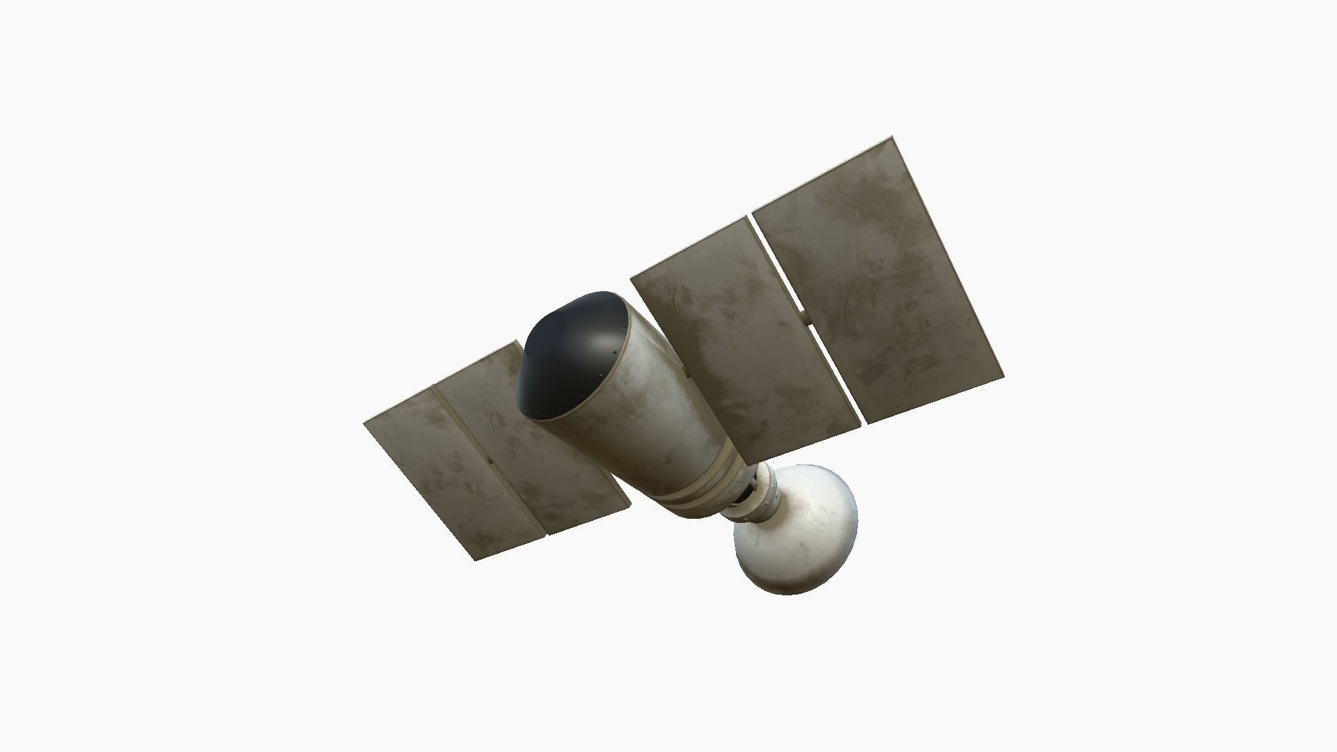 3D model Satellite D07 Dirt Blue - SciFi Space Design VR / AR / low-poly | CGTrader