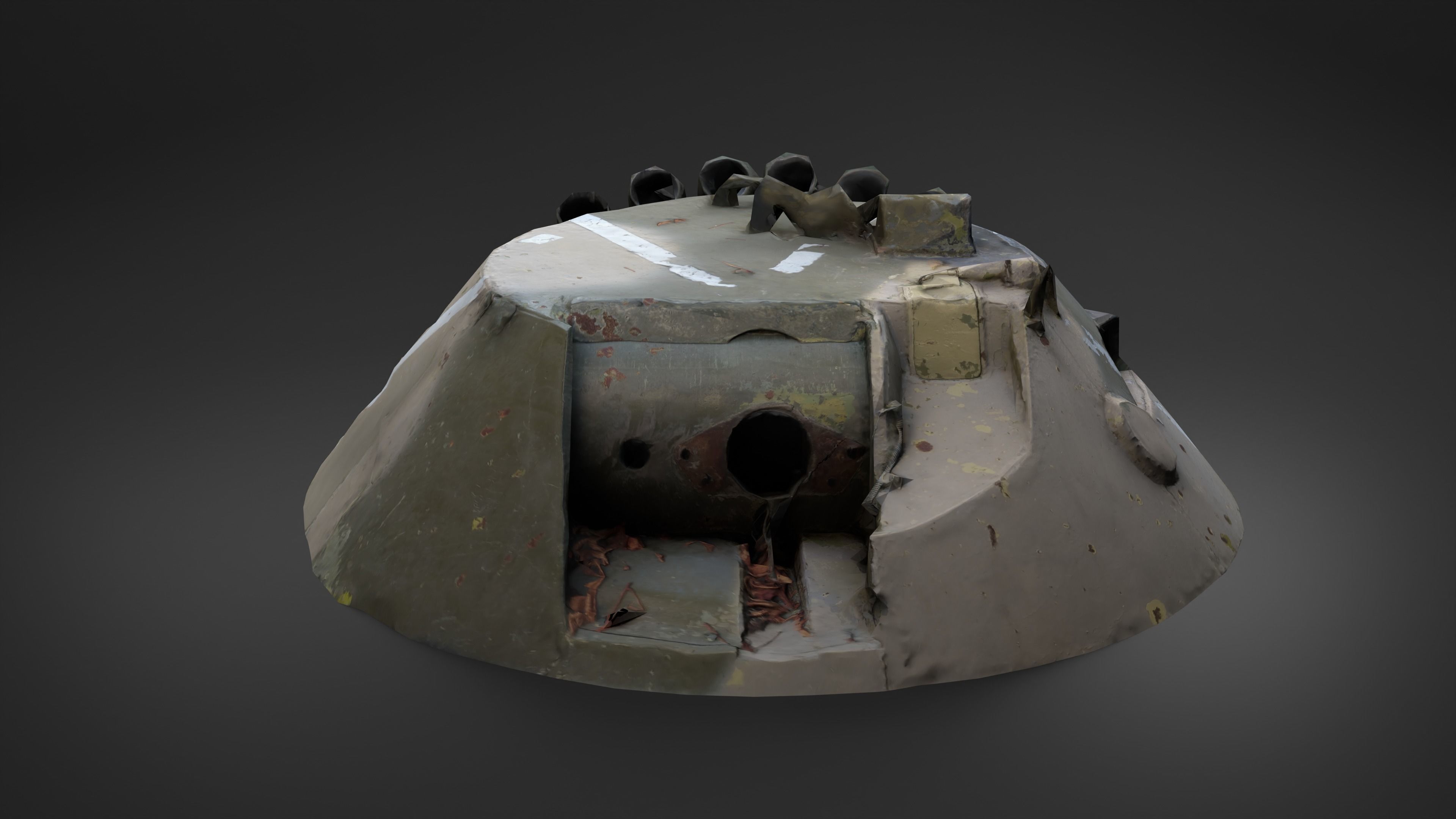 3D model Destroyed Combat Module BTR-80 turret Photoscan Game Ready VR ...