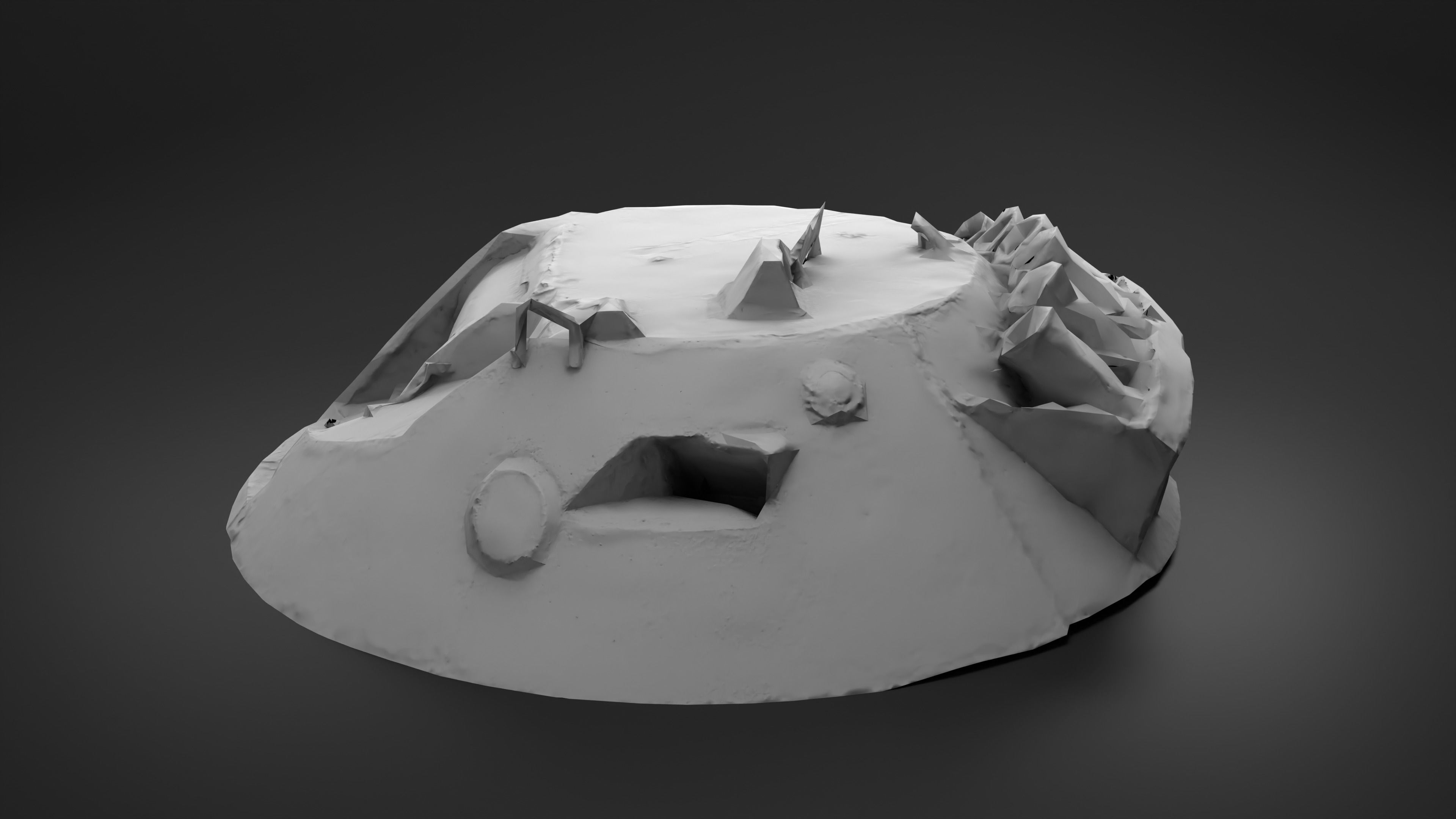 3D model Destroyed Combat Module BTR-80 turret Photoscan Game Ready VR ...