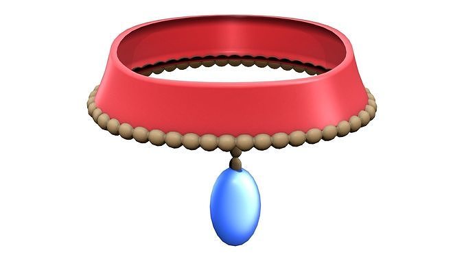 3D model Choker Necklace With Blue Stone VR / AR / low-poly | CGTrader