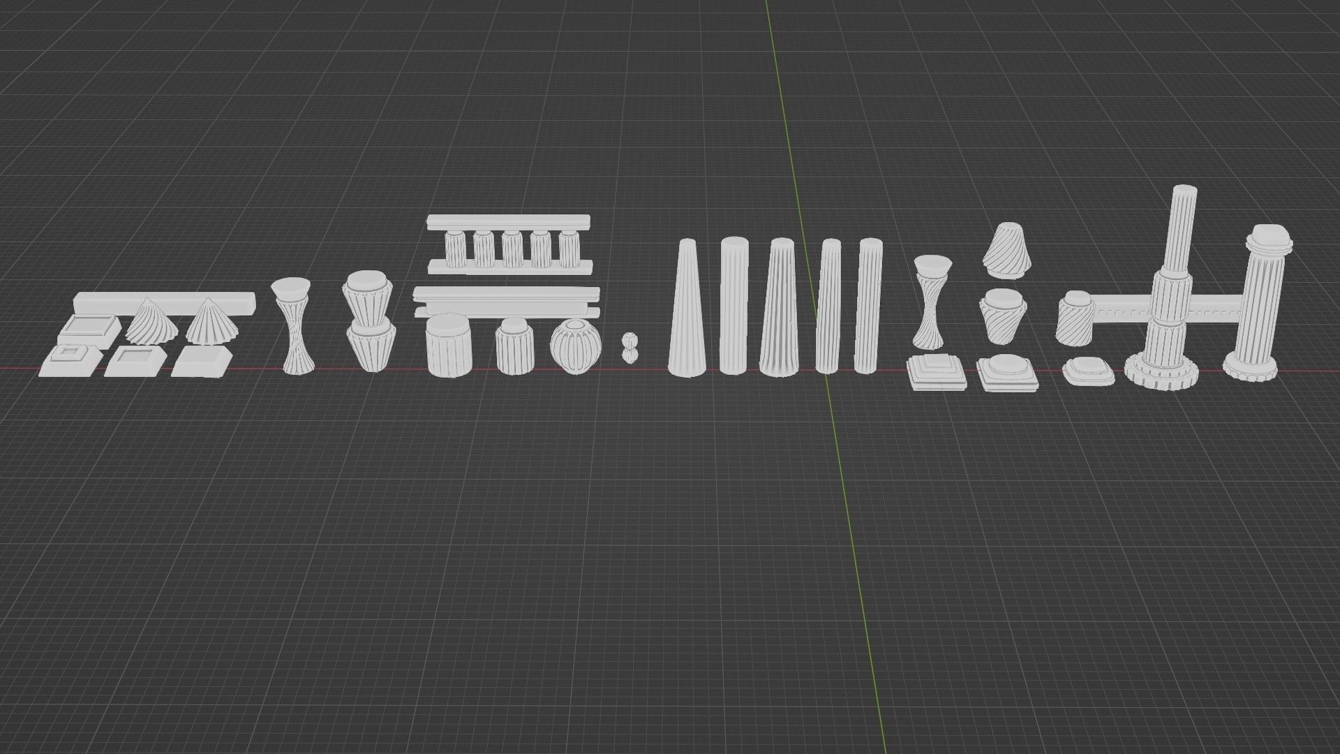 Architectural Modular Column Kit Set Ancient style 3D model | CGTrader