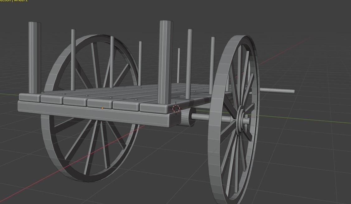 Old wooden Bull Cart 3D model rigged | CGTrader