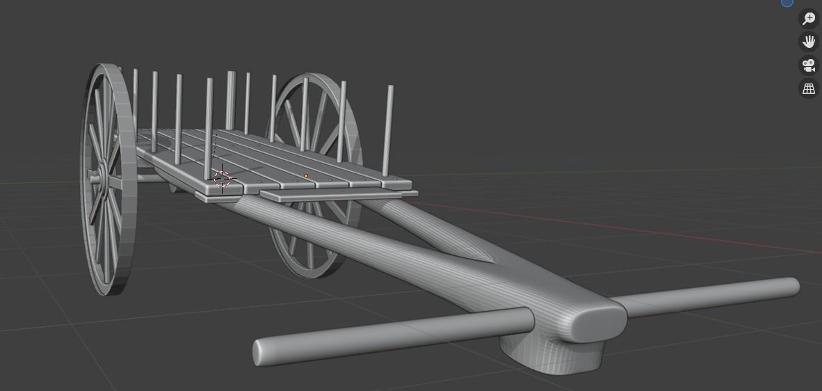 Old wooden Bull Cart 3D model rigged | CGTrader