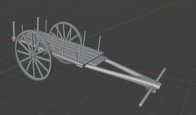 Old wooden Bull Cart 3D model rigged | CGTrader