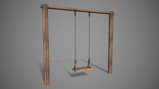 3D model Old Wooden Swing VR / AR / low-poly | CGTrader