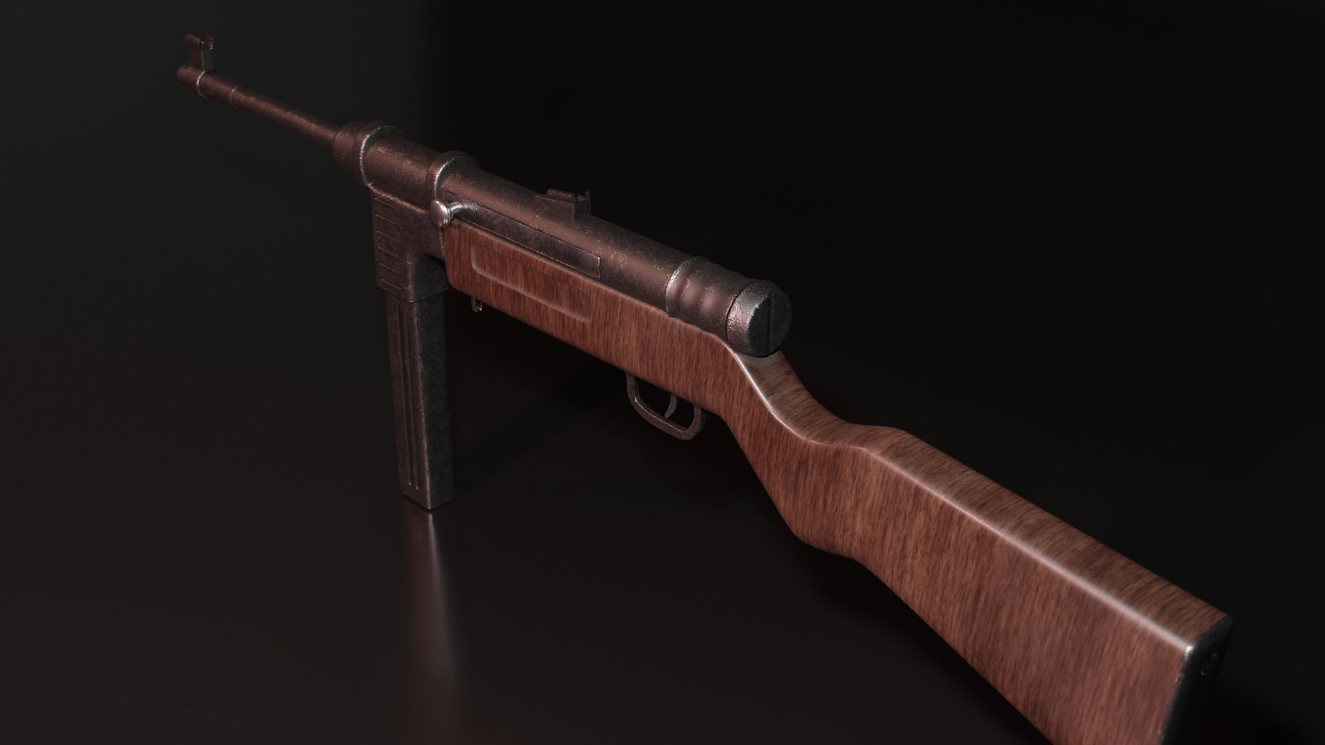 mp40gun wooden gun 3D model | CGTrader