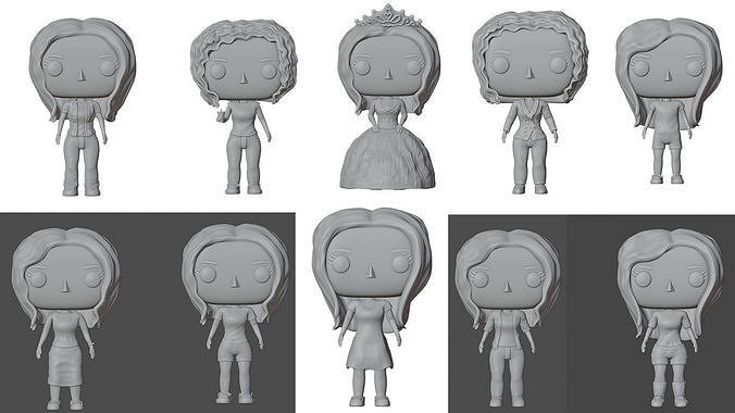 Mega Pack - Big Head Model 10 Female STL FILES 3D model 3D printable ...