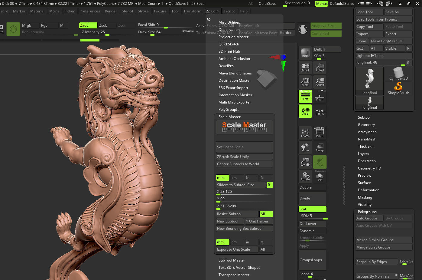 Kirin mythical beast grip statue 3D model 3D printable | CGTrader