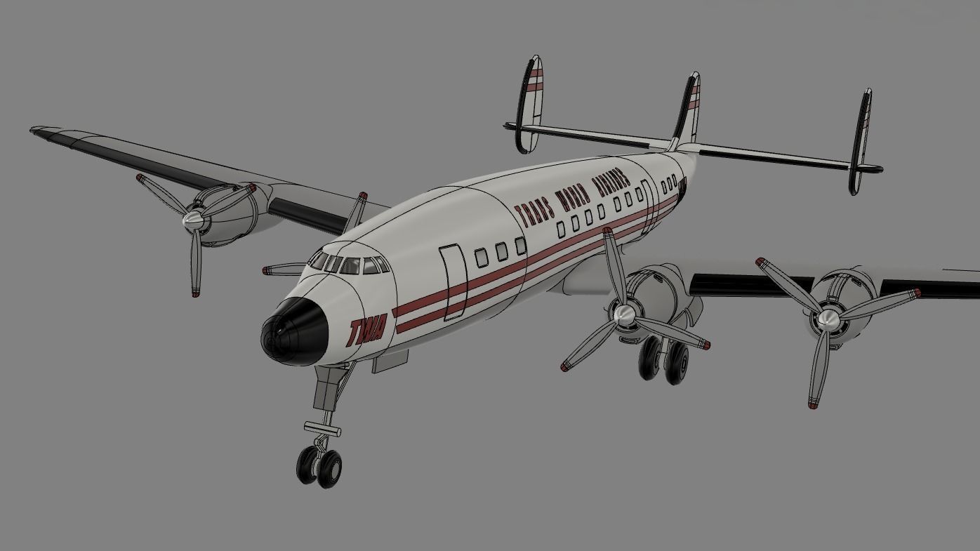 Lockheed L1049 super CONSTELLATION- 3D printed Scale model 3D model 3D ...