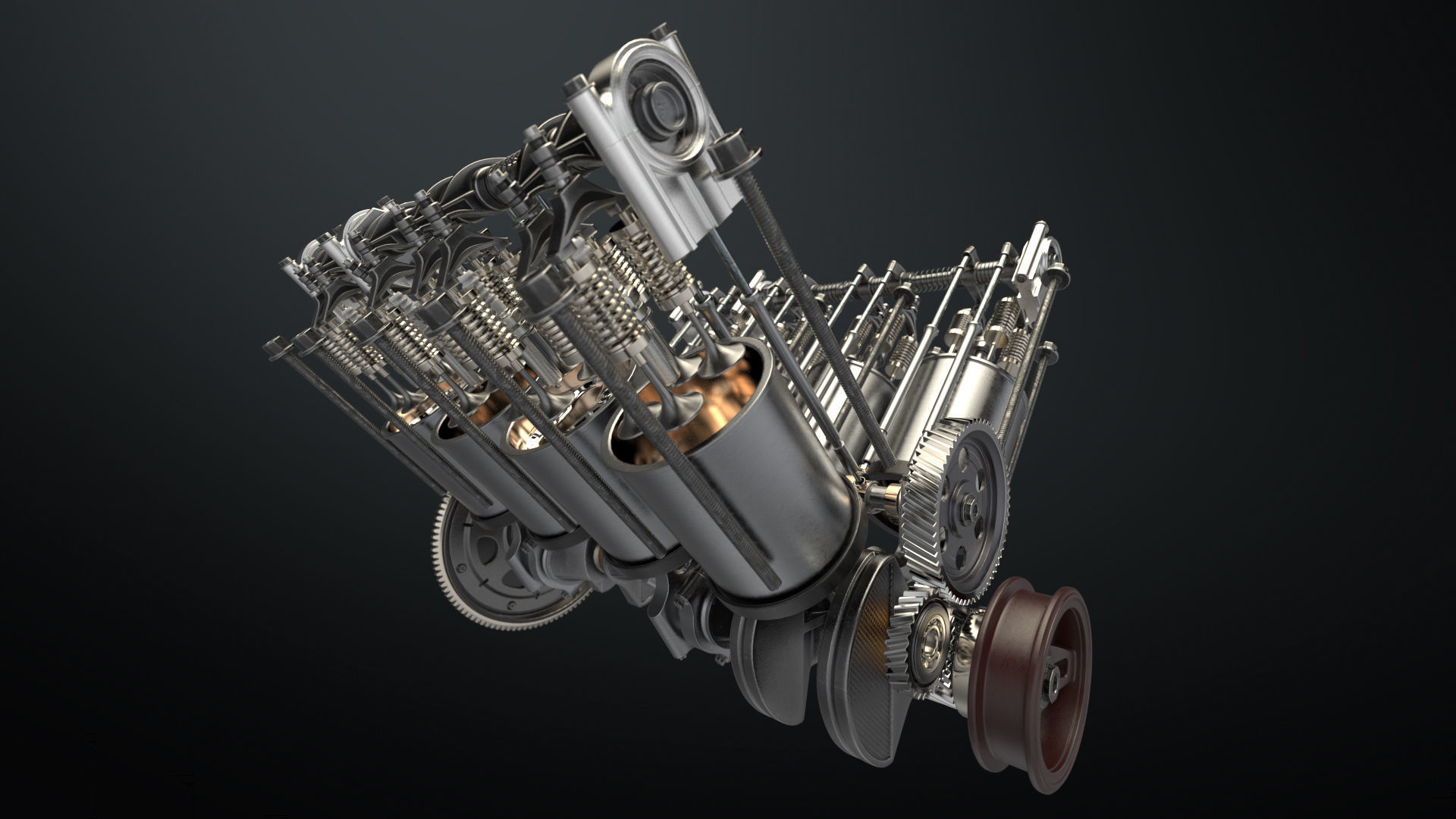 V8 Engine Working Animated 3D model animated rigged | CGTrader