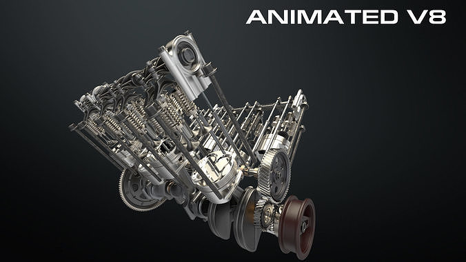 V8 Engine Working Animated 3D model animated rigged | CGTrader