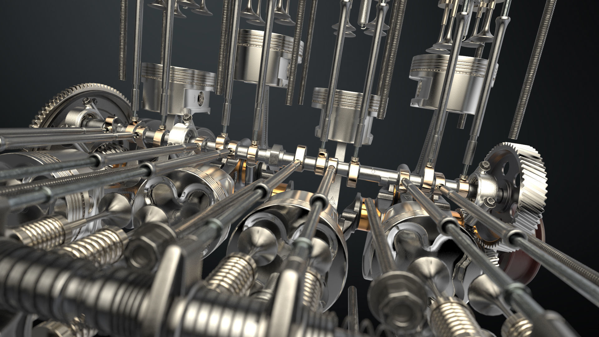 V8 Engine Working Animated 3D model animated rigged | CGTrader