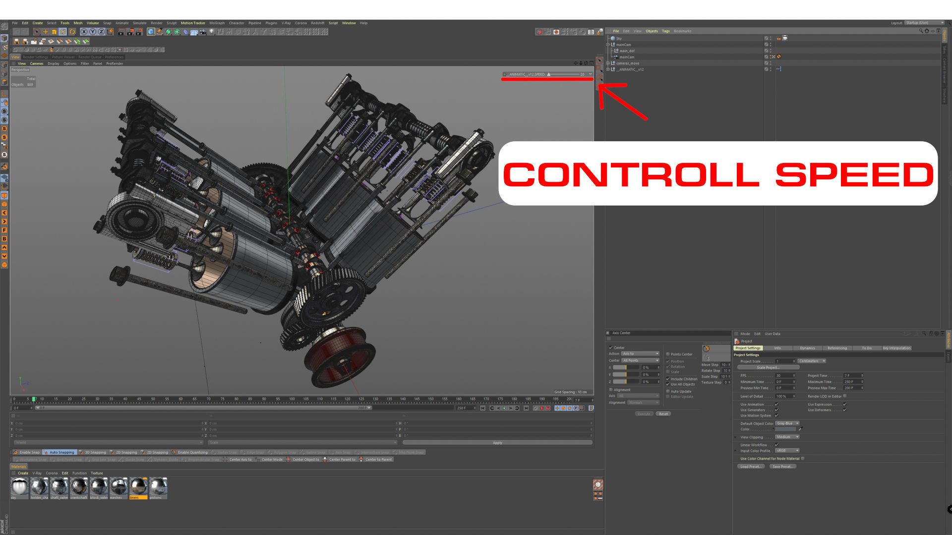 V6 Engine Working Animated 3D model animated rigged | CGTrader