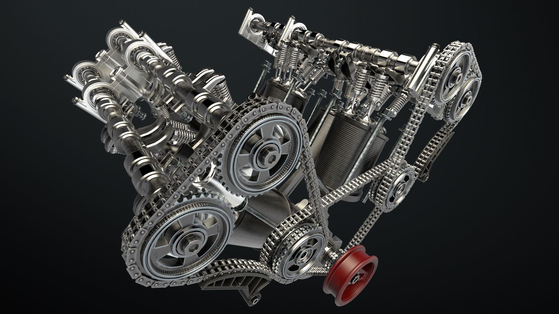 W8 Engine Working Animated 3D model animated rigged | CGTrader