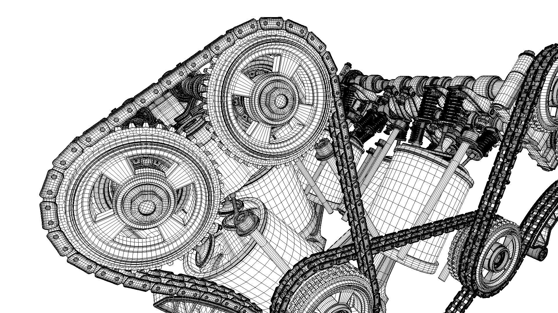 W8 Engine Working Animated 3D model animated rigged | CGTrader