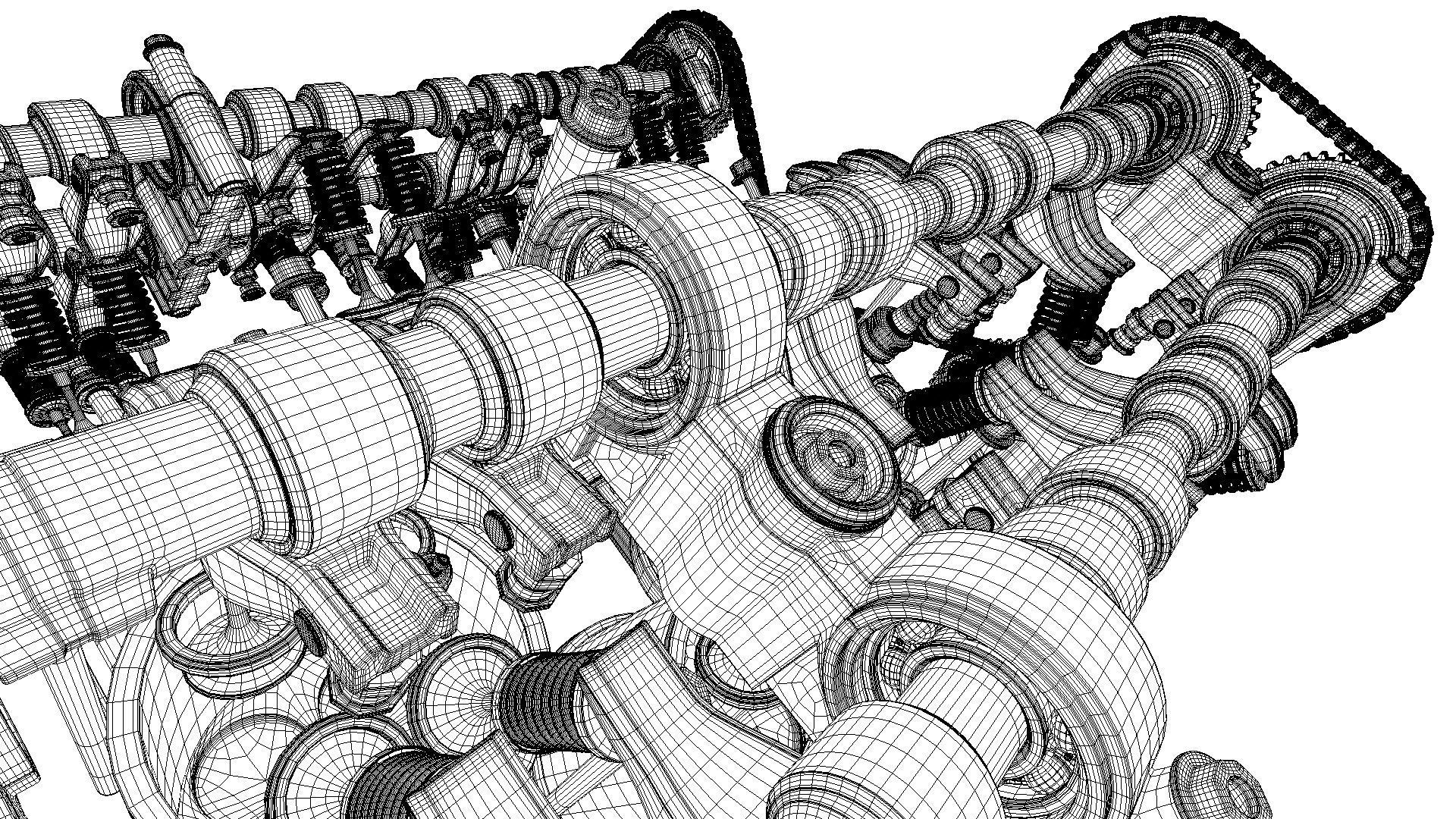 W8 Engine Working Animated 3D model animated rigged | CGTrader