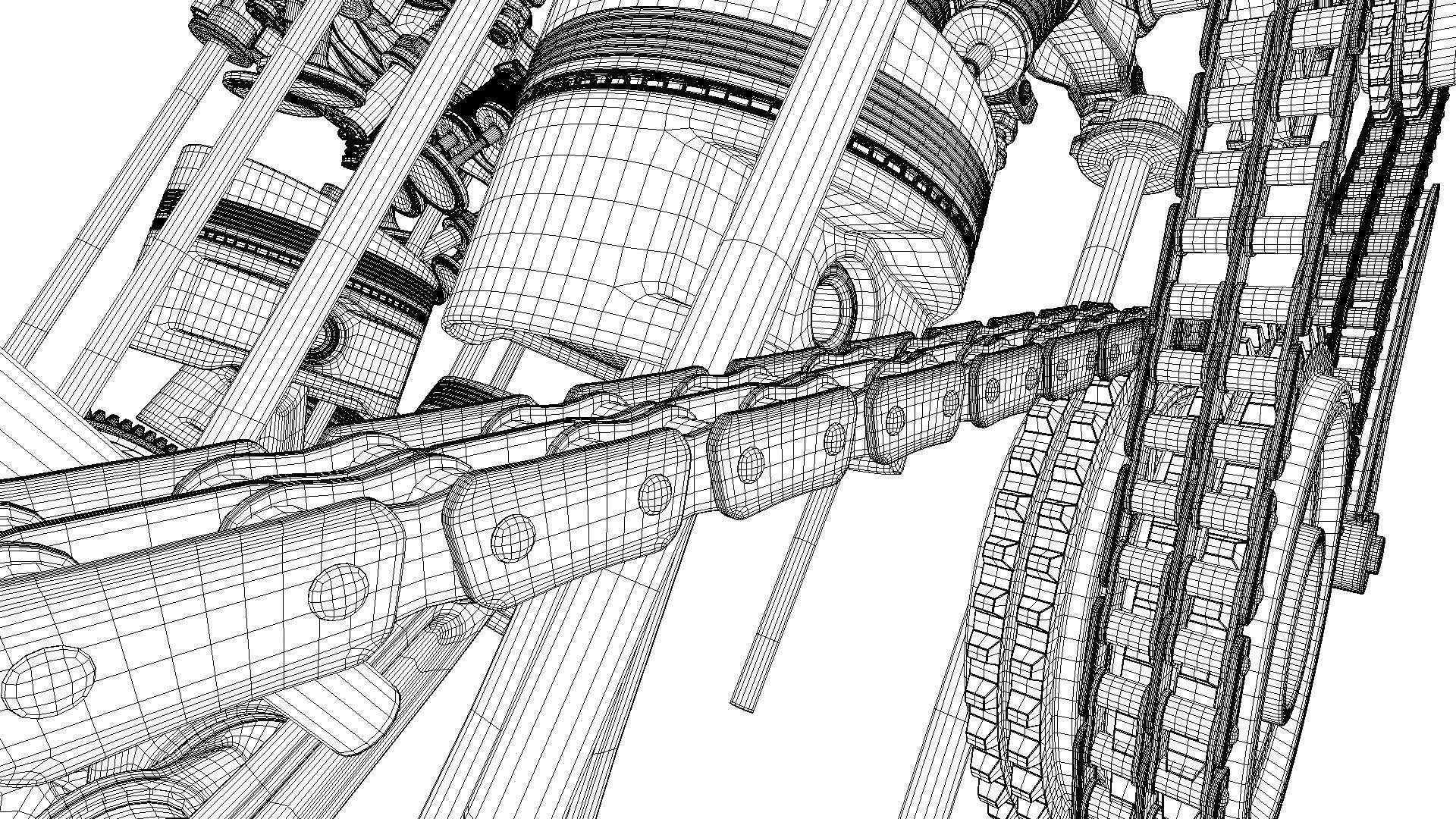 W8 Engine Working Animated 3D model animated rigged | CGTrader