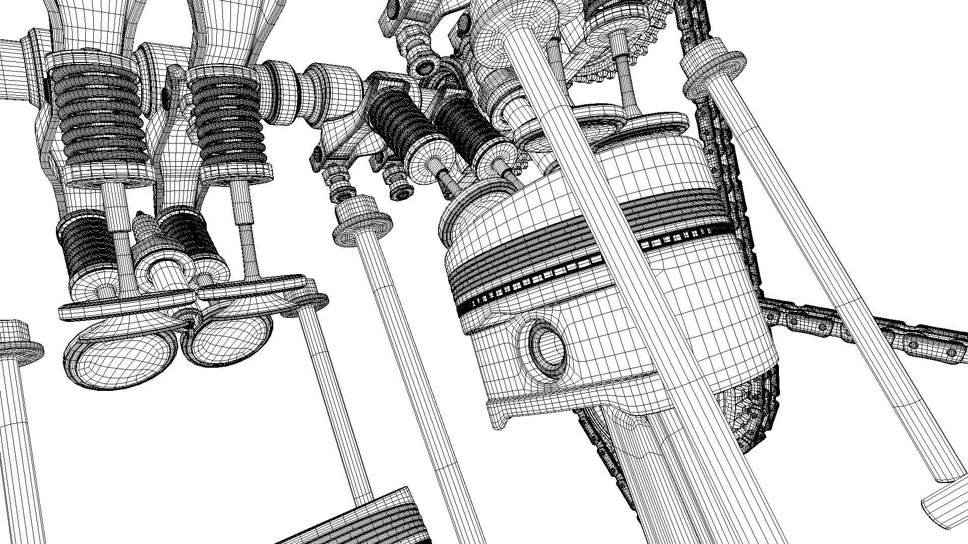 W8 Engine Working Animated 3D model animated rigged | CGTrader