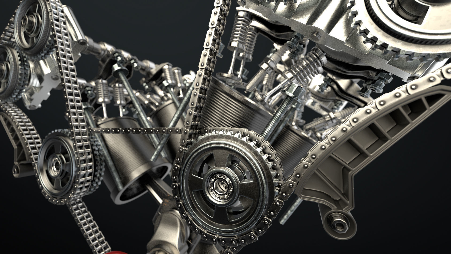 W8 Engine Working Animated 3D model animated rigged | CGTrader