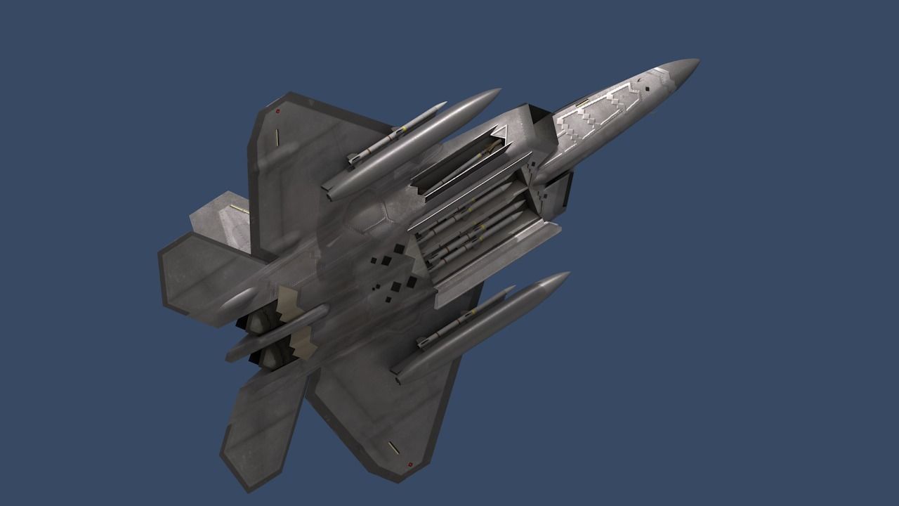 3D model F-22A Raptor Animated Unity-Unreal Ready VR / AR / low-poly ...