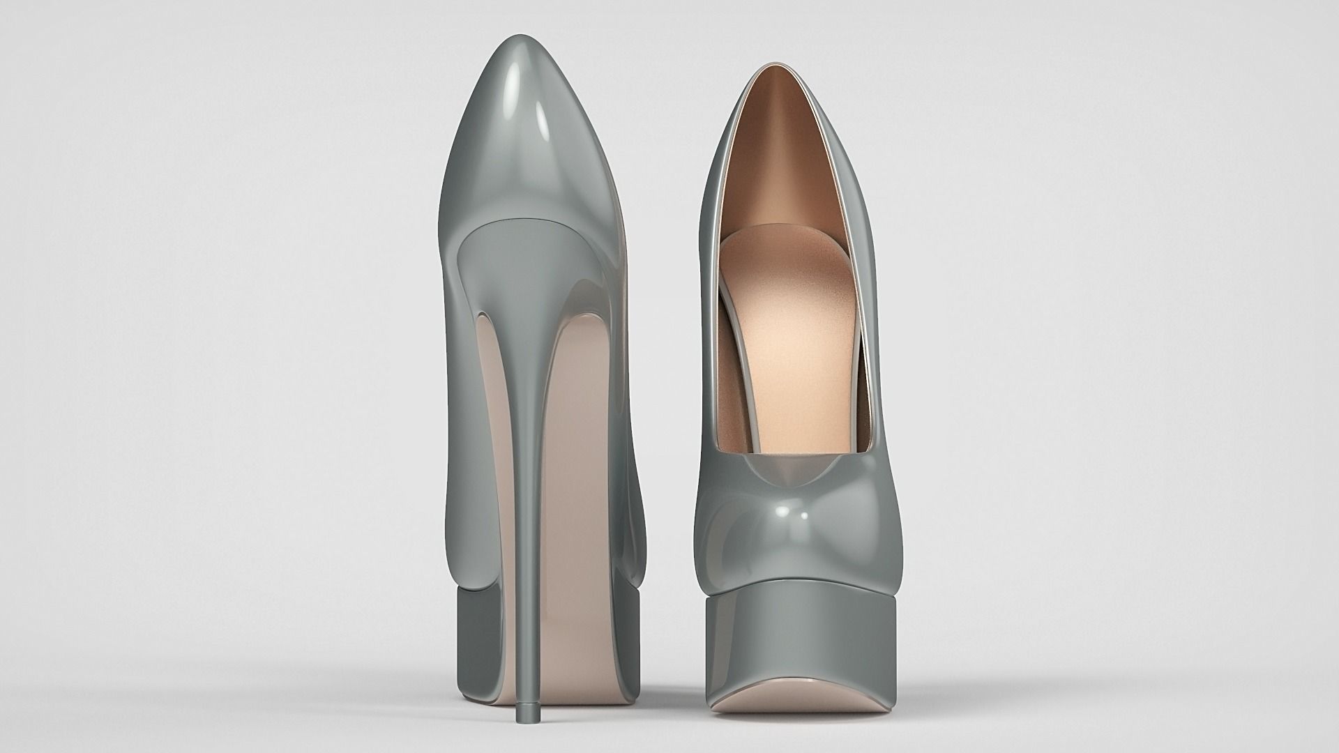 Super High Platform Stiletto Heels Shoes 3D model | CGTrader