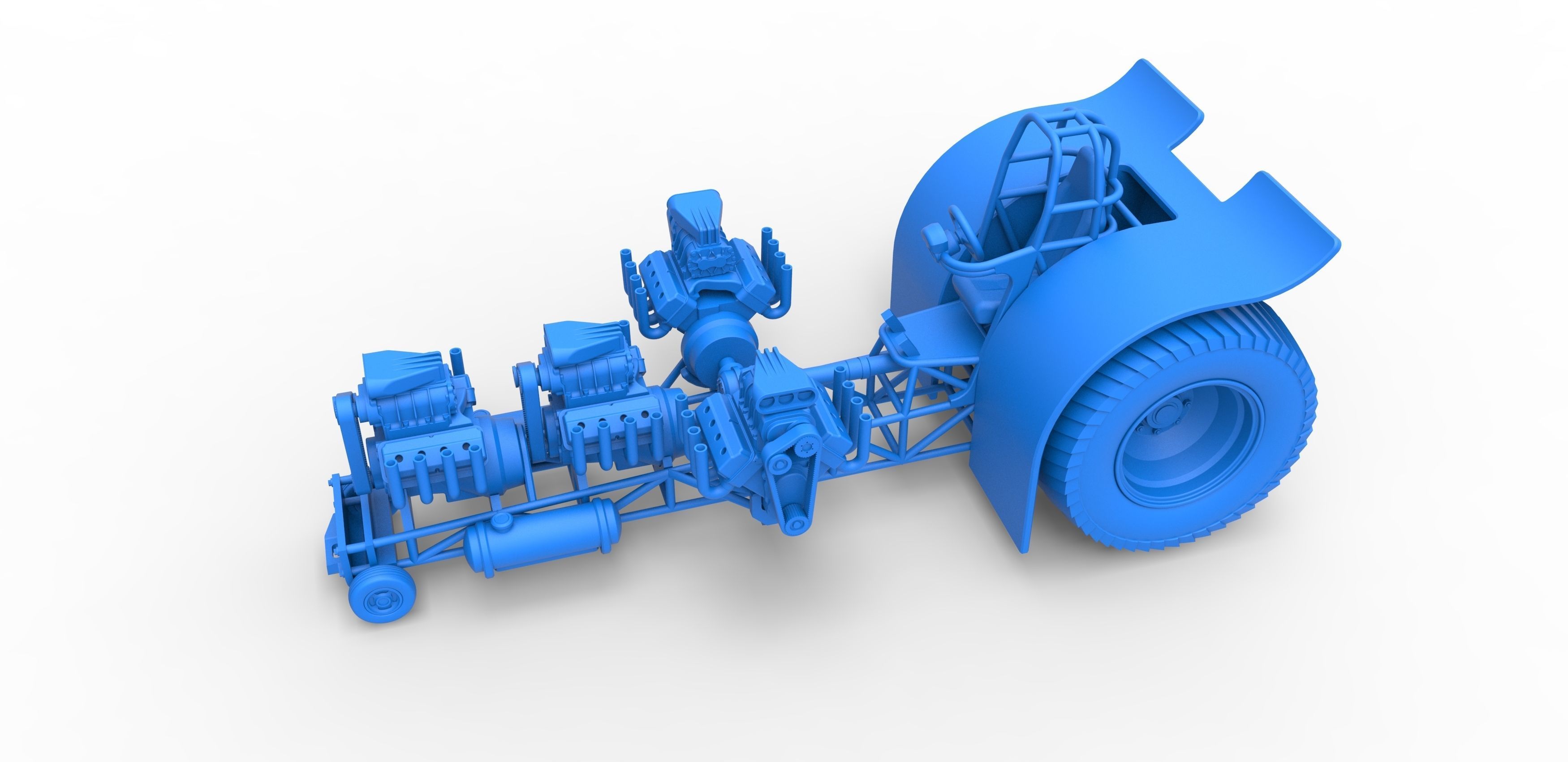 Diecast Pulling tractor 4 engines V8 Version 4 Scale 1 to 25 3D model ...