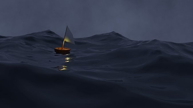 The appearance of the big waves in the ocean and the storm free 3D ...