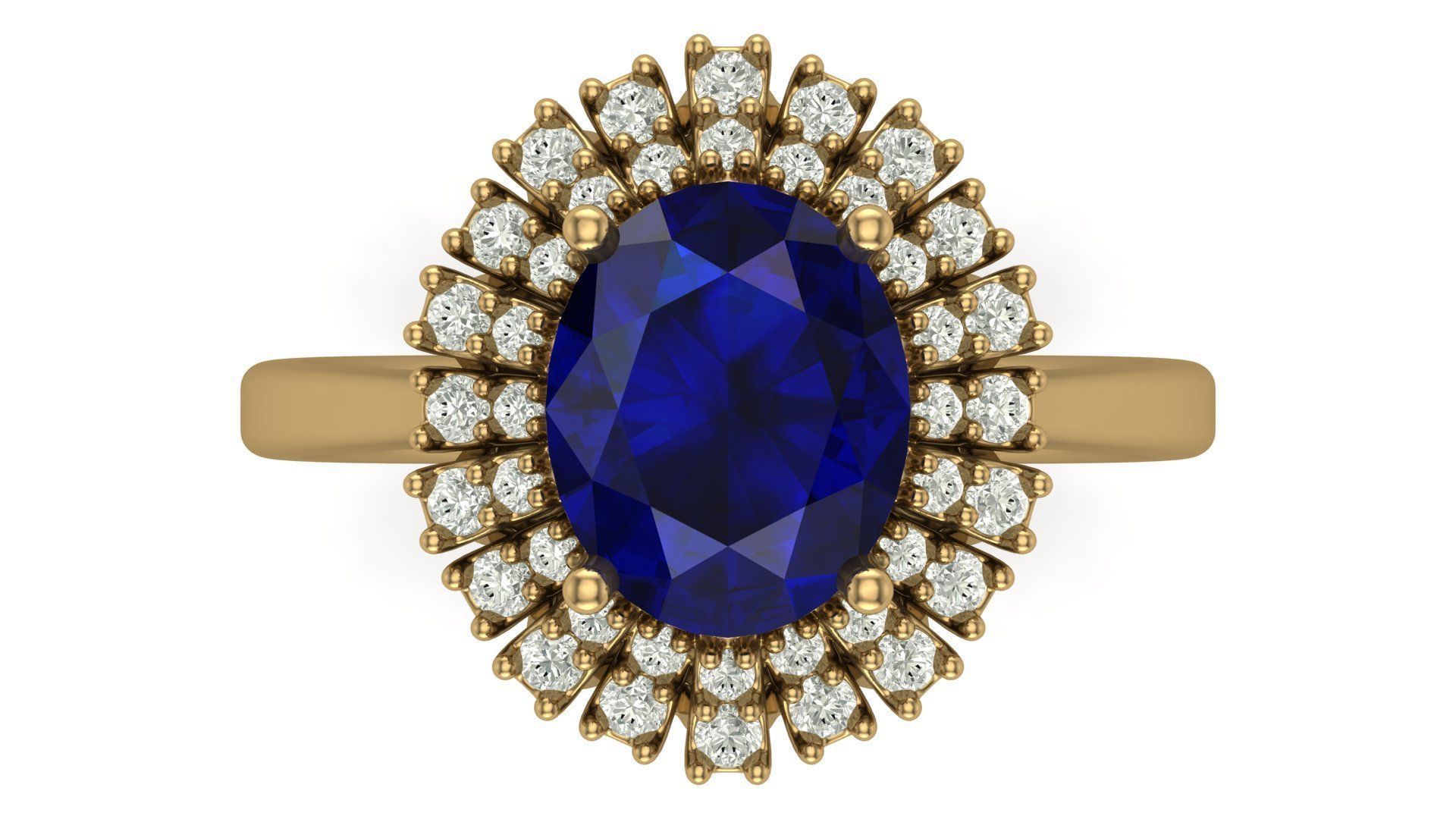 Vintage Oval Sapphire Ring 3D model 3D printable | CGTrader