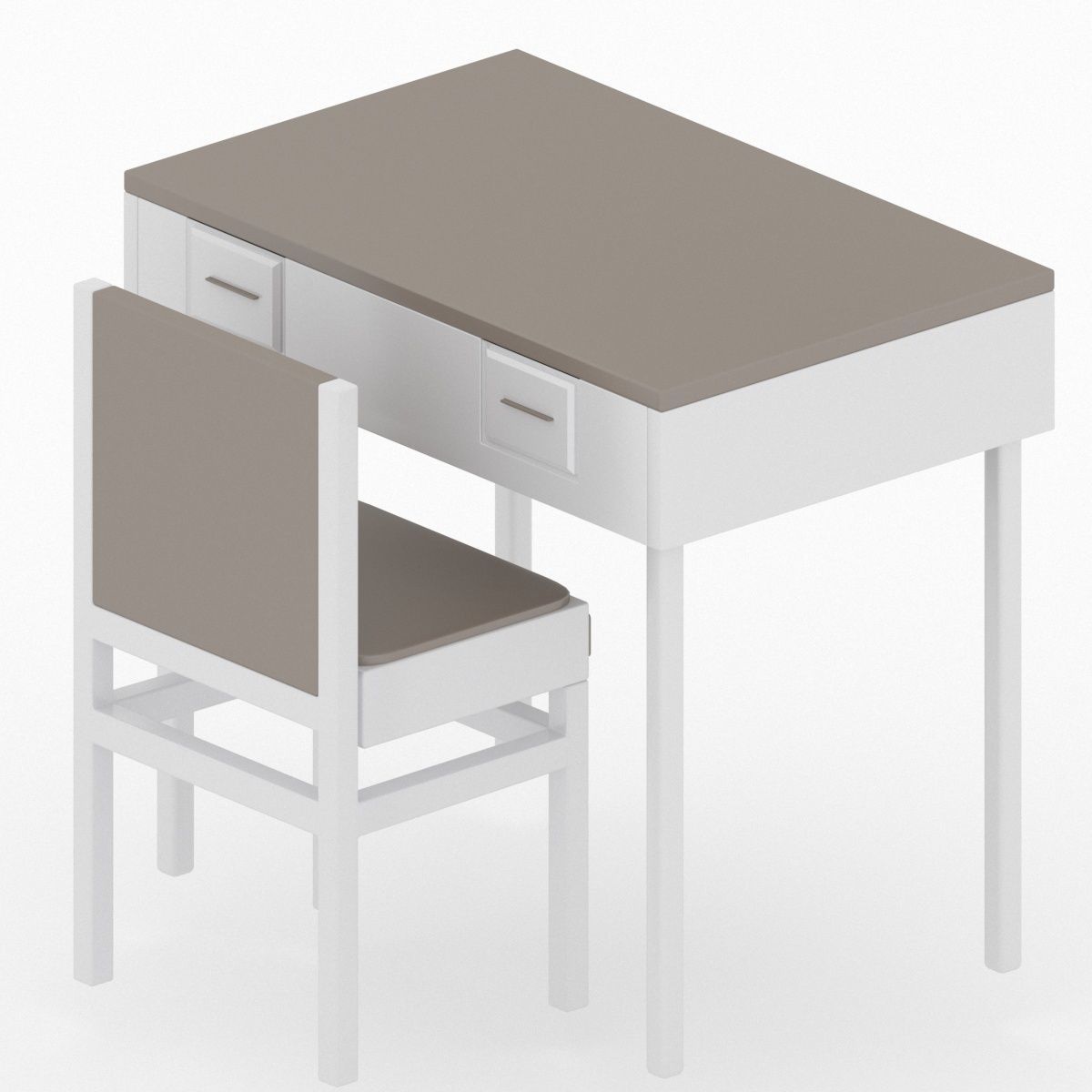 Study desk and chair 3D model | CGTrader
