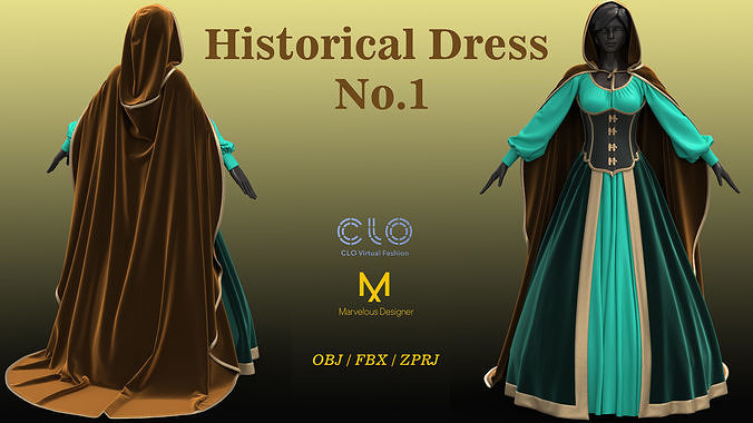Historical Dress 3D model | CGTrader