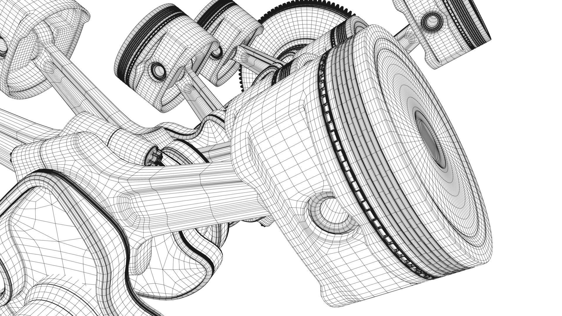 V8 Engine Working Animated 3D model animated rigged | CGTrader
