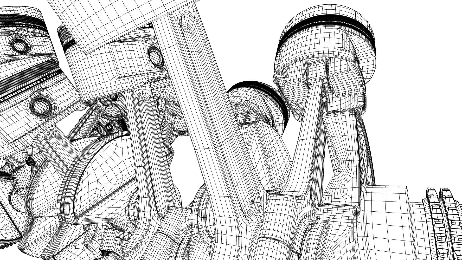 W12 Engine Working Animated 3D model animated rigged | CGTrader