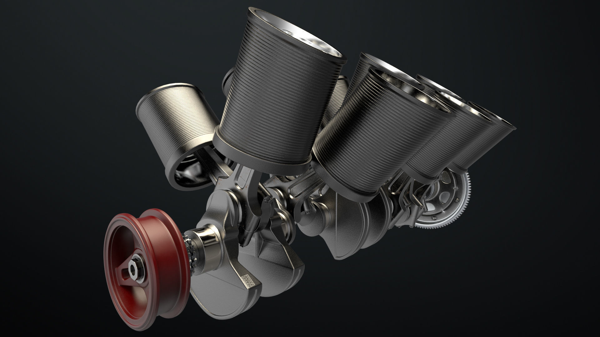 W12 Engine Working Animated 3D model animated rigged | CGTrader