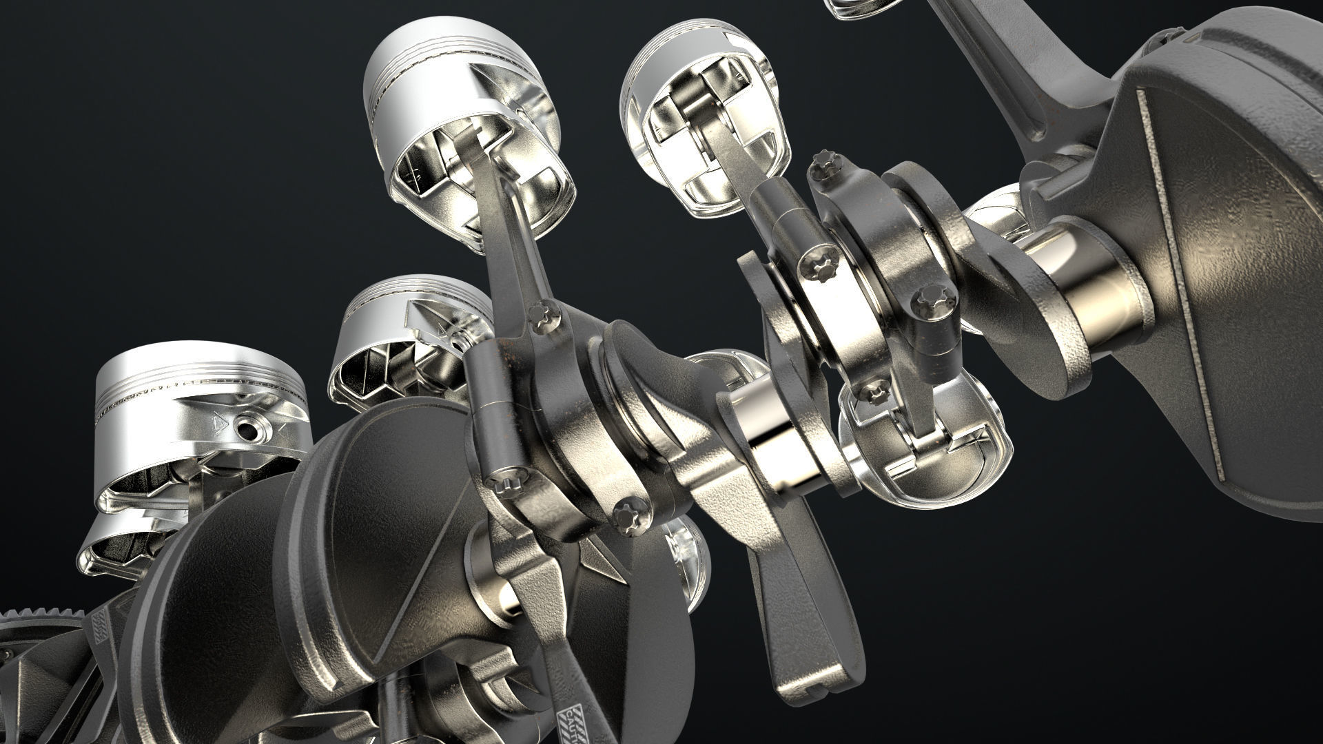 W12 Engine Working Animated 3D model animated rigged | CGTrader