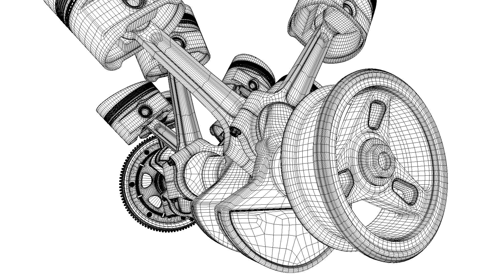 W8 Engine Working Animated 3D model animated rigged | CGTrader