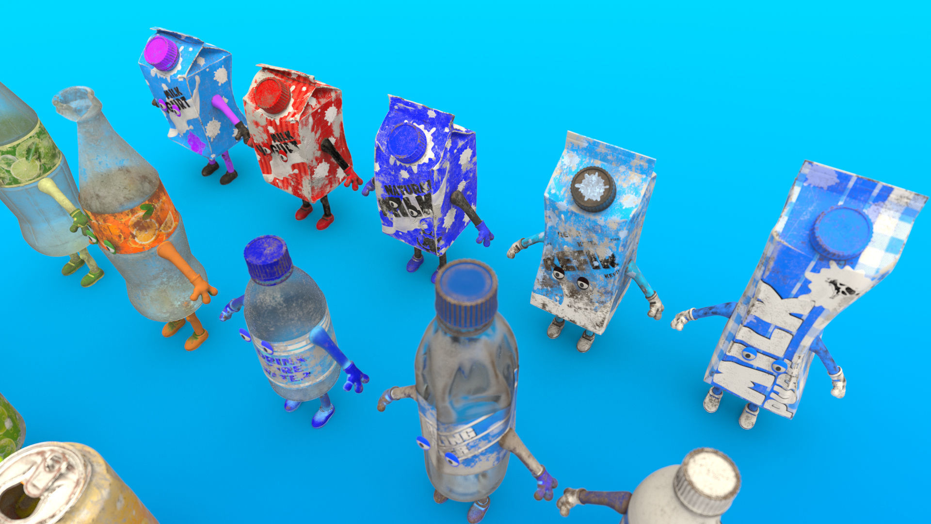 Cartoon Characters Dirt 3D model rigged | CGTrader