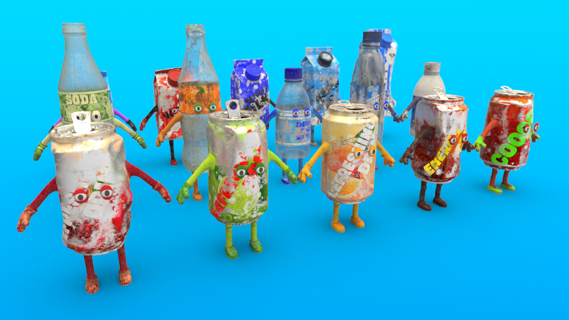 Cartoon Characters Dirt 3D model rigged | CGTrader