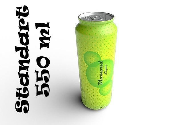 3D model Drink Can Standart 550 ml VR / AR / low-poly | CGTrader