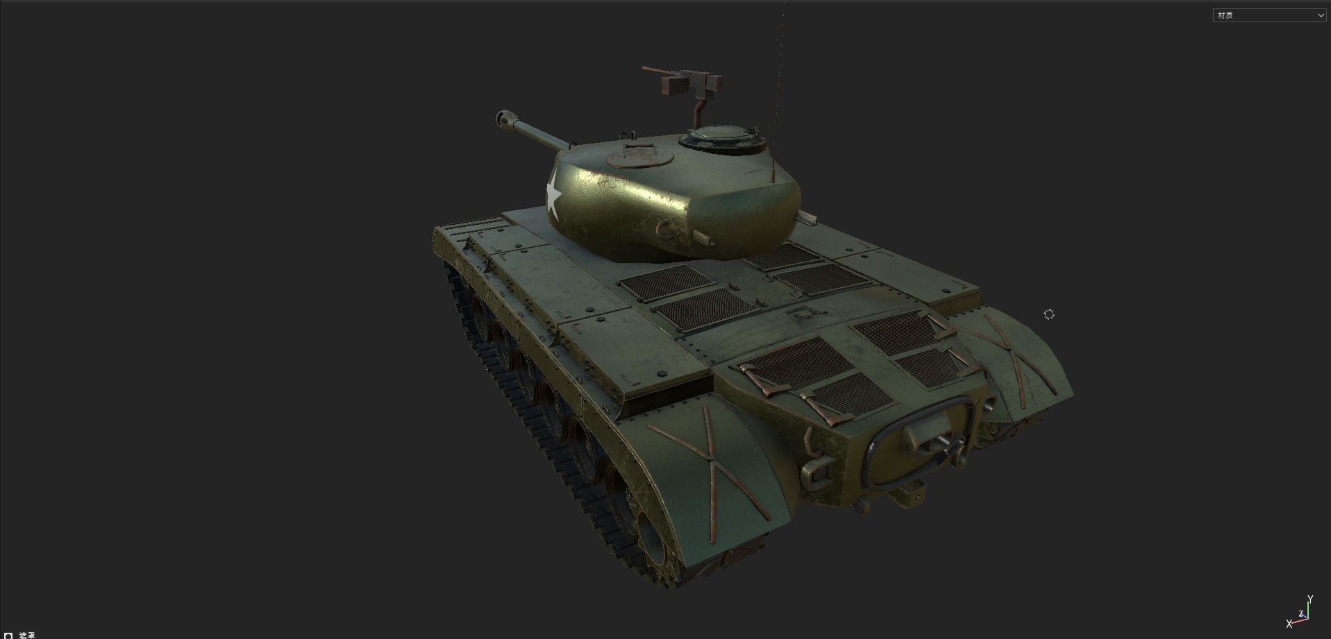Tank M26 Pershing PBR Military World War Army vehicle weapon 3D model ...