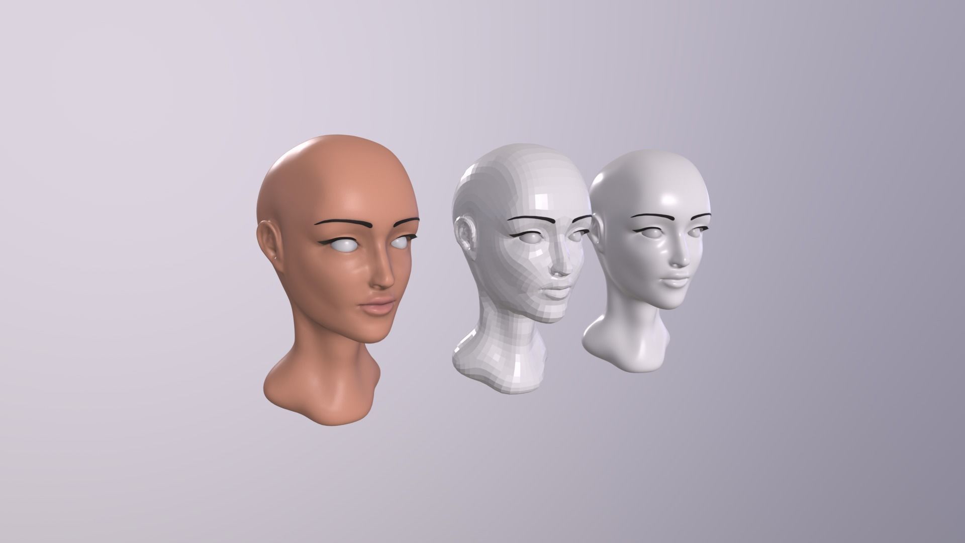 3D model Female Head Base mesh VR / AR / low-poly | CGTrader
